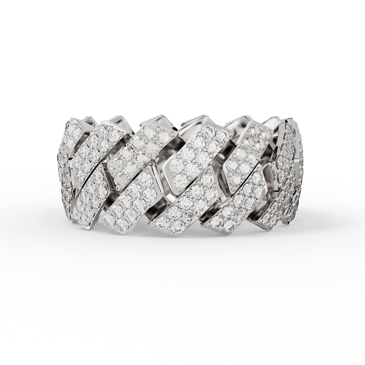 Sterling Silver Cuban Ring - Iced – LUX AT LAST